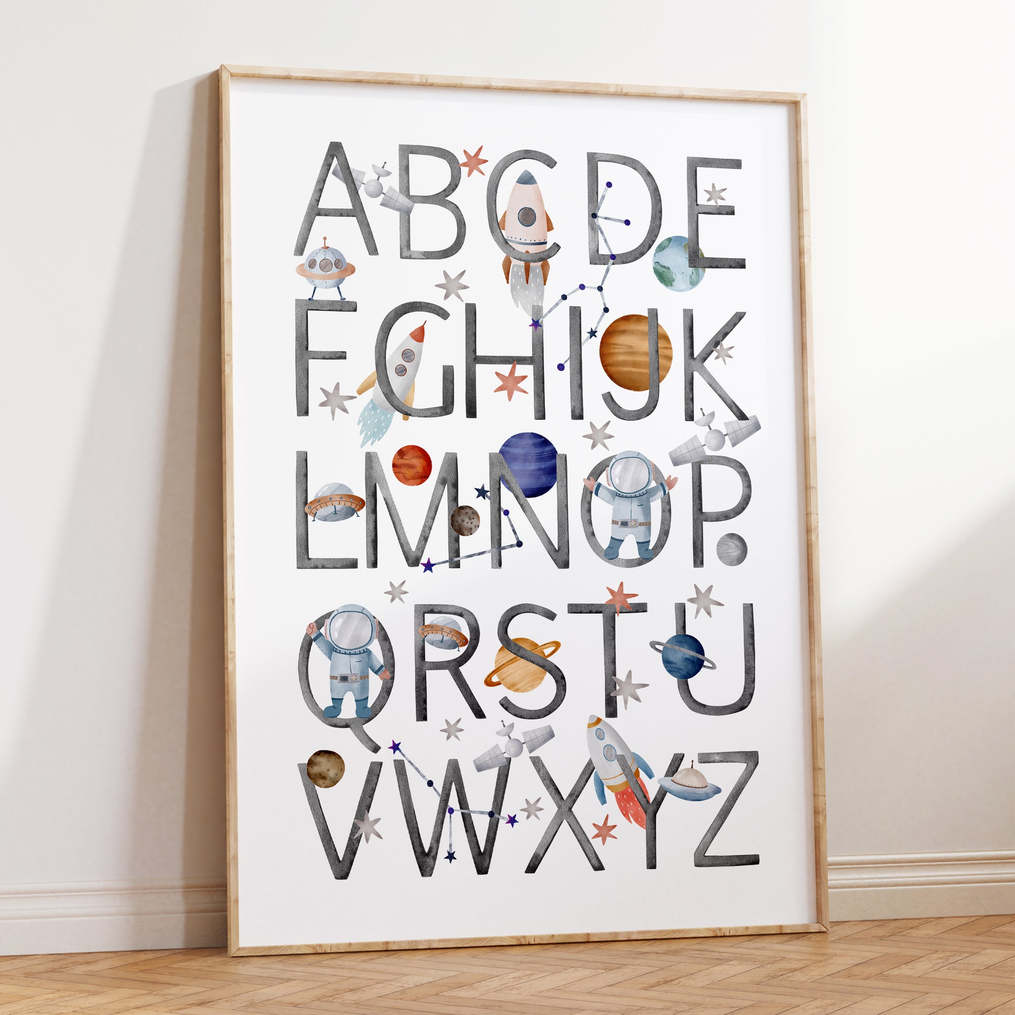 Solar System Nursery Print | Space & Planet Wall Art | Alphabet
