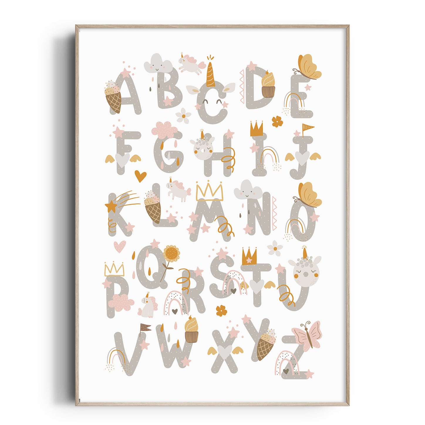 Alphabet Print | Unicorn Nursery Wall Art | Girls Room Decor – The Kids ...
