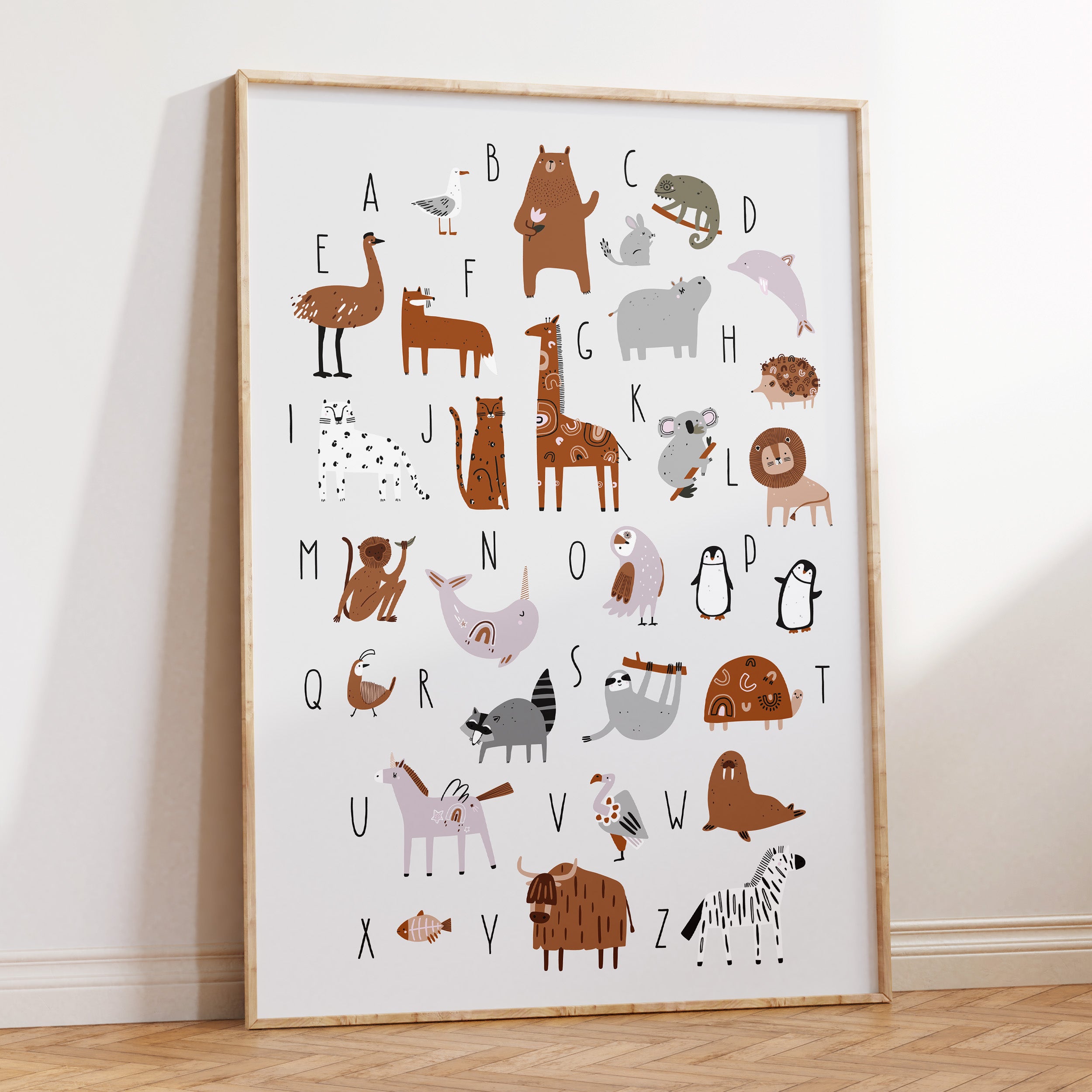 Animal Alphabet Poster | Nursery Prints | Kids Wall Art – The Kids ...