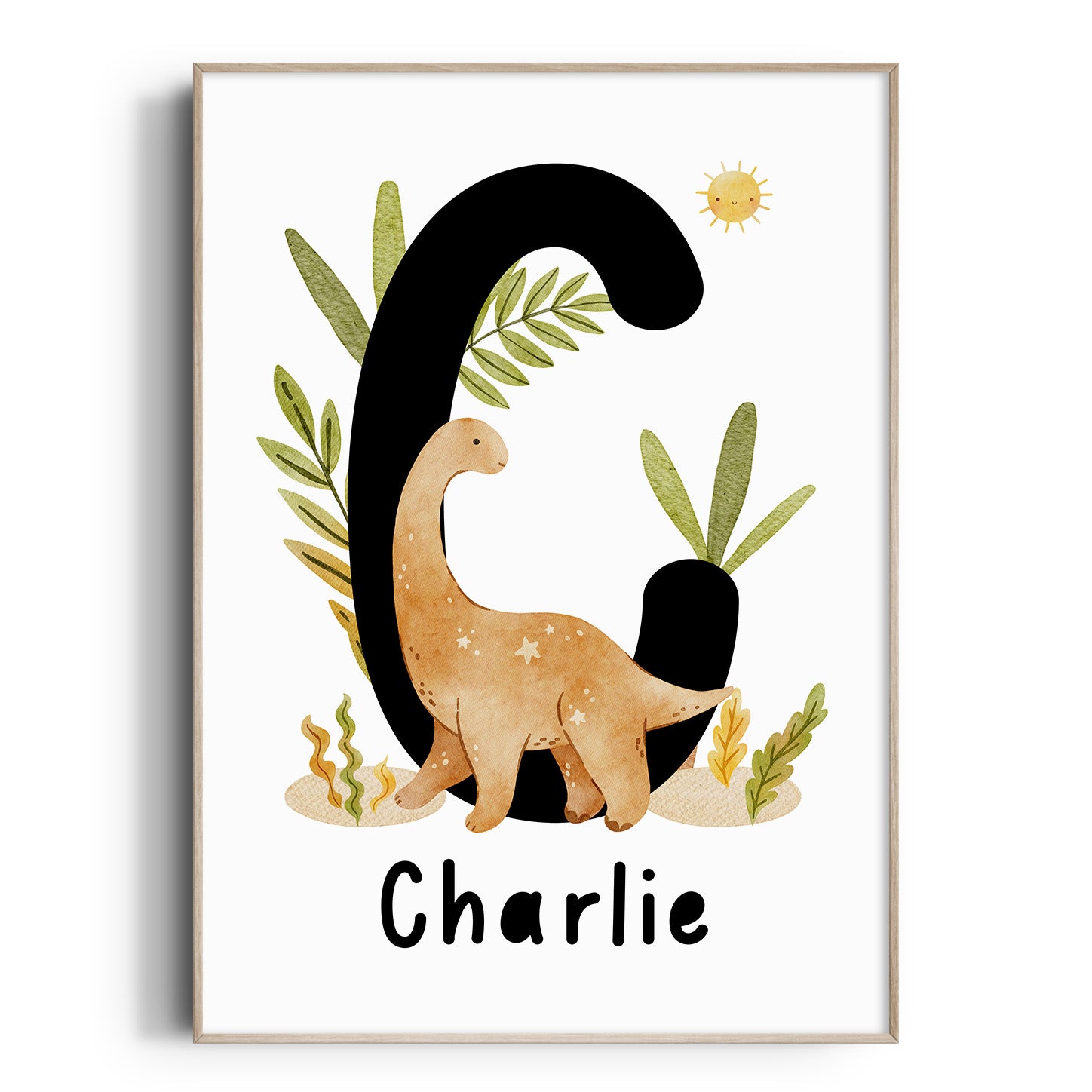 Dinosaur Wall Art | Boys Personalised Dinosaur Name Print – The Kids ...