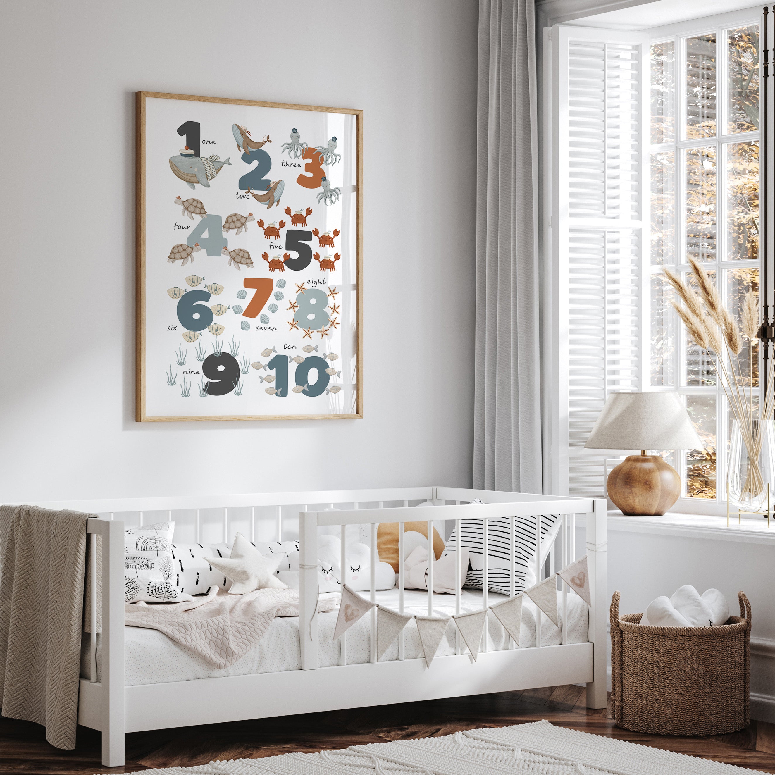 Sea Animals Numbers Print | Ocean Nursery Wall Art | The Kids Print ...