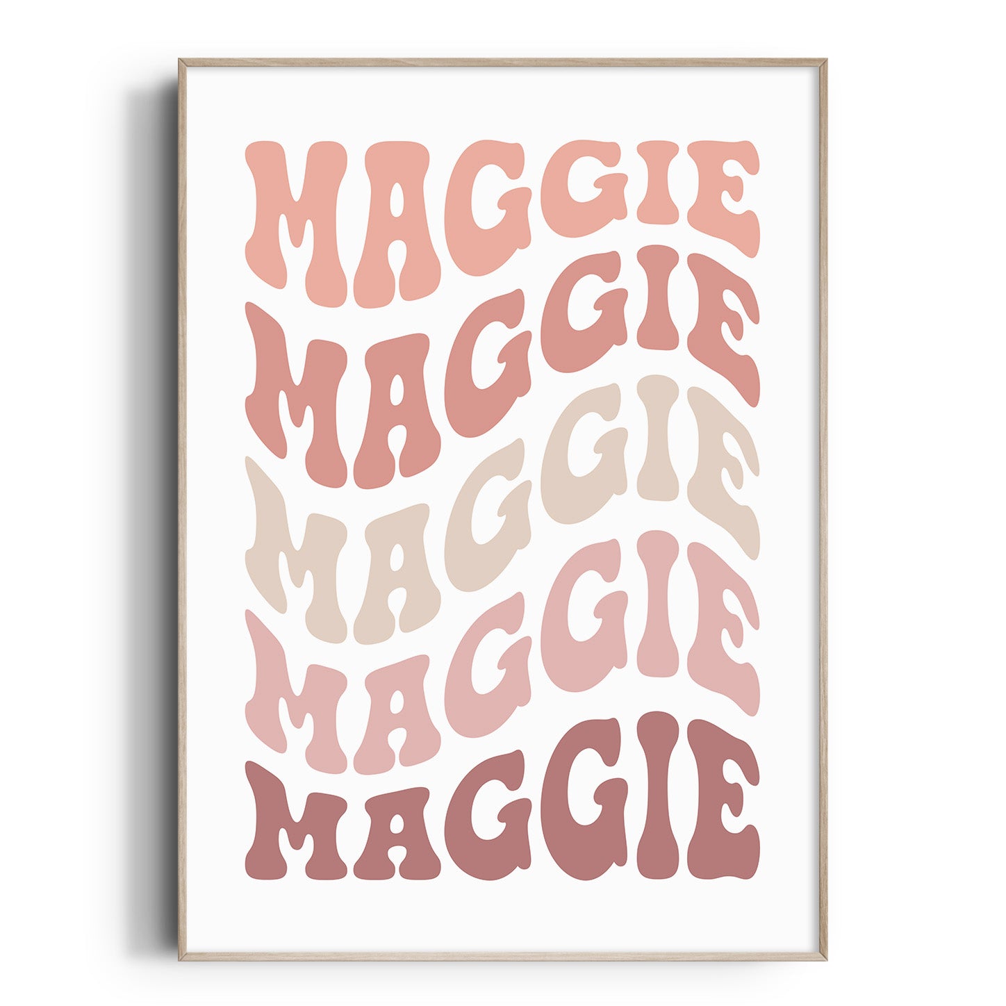 Girls Retro Wavy Name Print | Boho Nursery Wall Art | The Kids Print ...