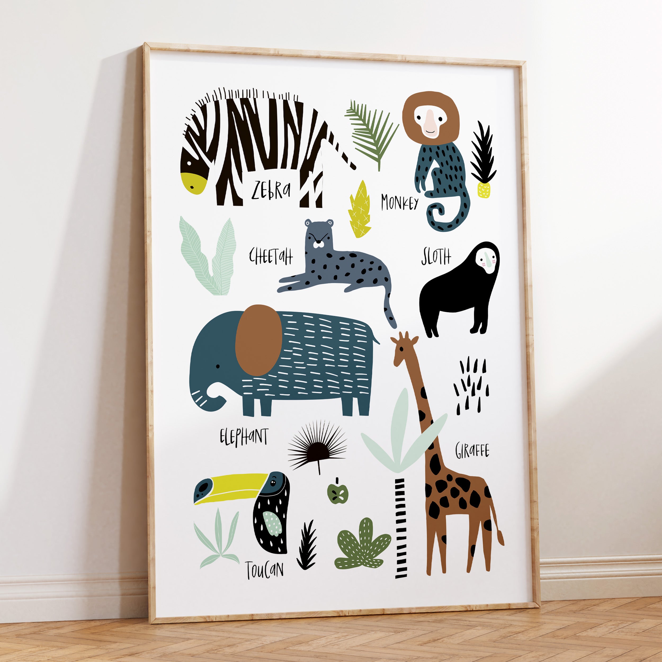 Jungle Animal Nursery Print | Safari Nursery Wall Art | The Kids Print ...