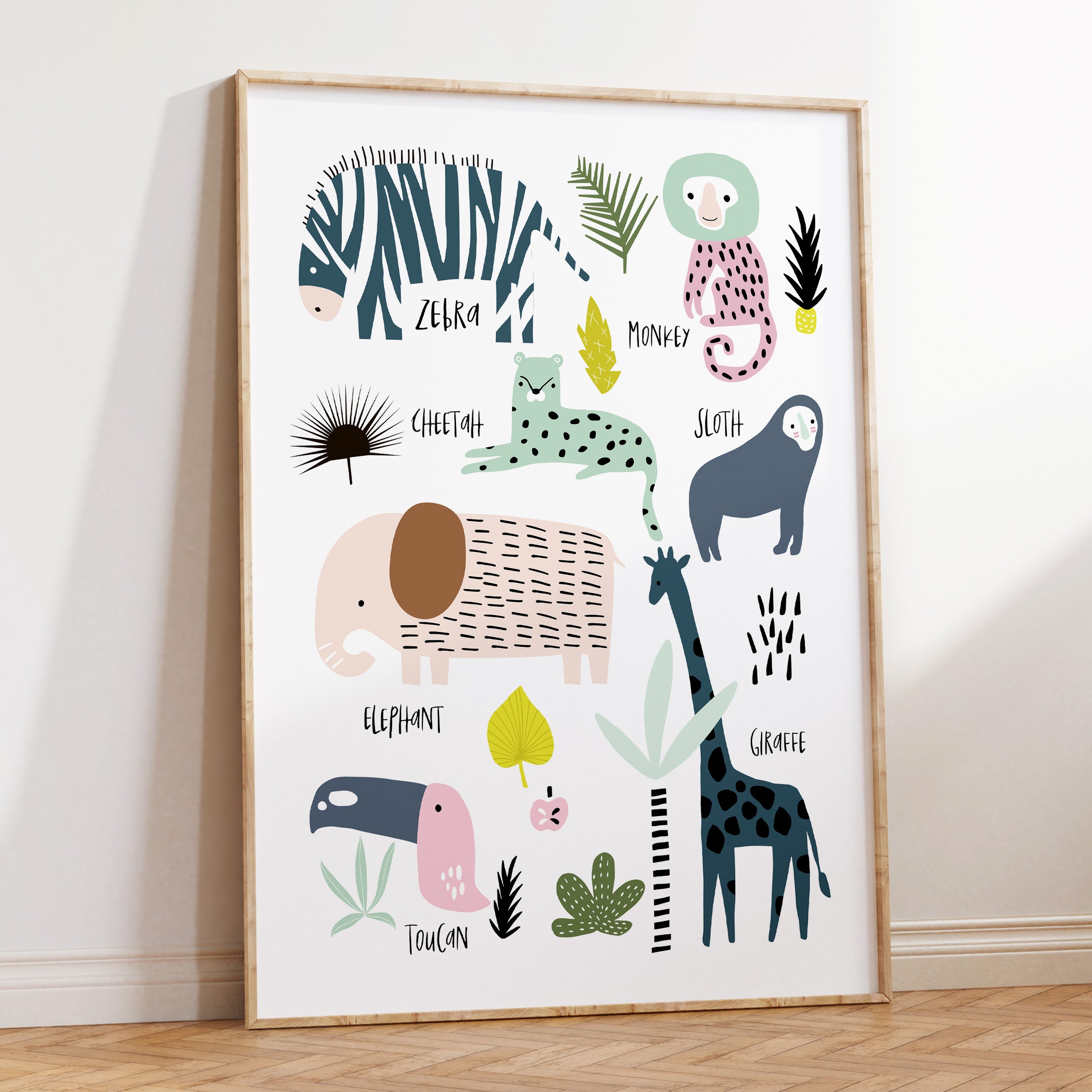 Jungle Animal Nursery Print | Safari Nursery Wall Art | The Kids Print ...