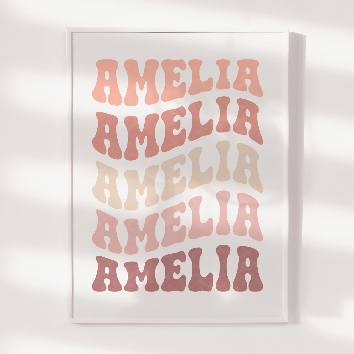 Girls Retro Wavy Name Print | Boho Nursery Wall Art | The Kids Print Store