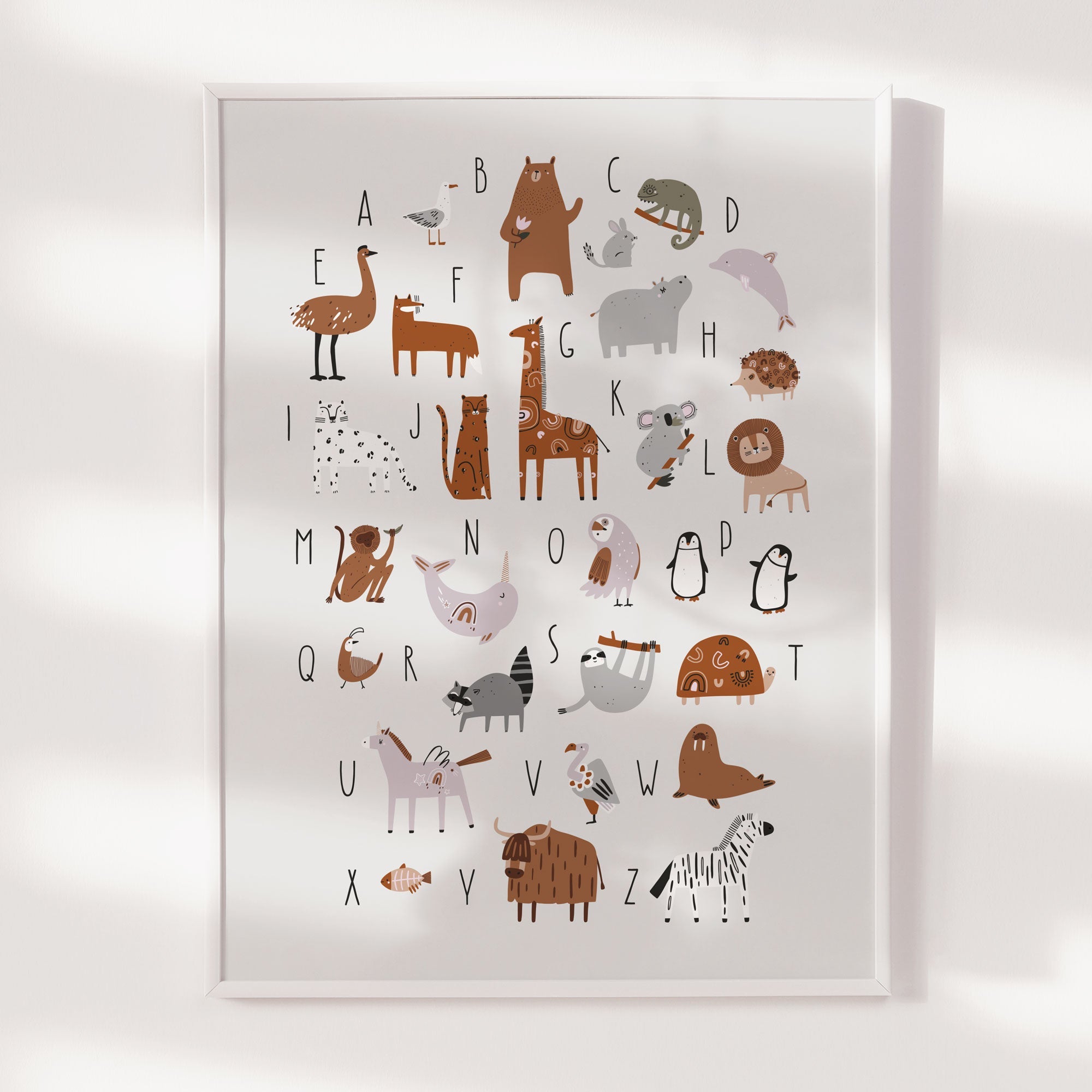 Animal Alphabet Poster | Nursery Prints | Kids Wall Art – The Kids ...