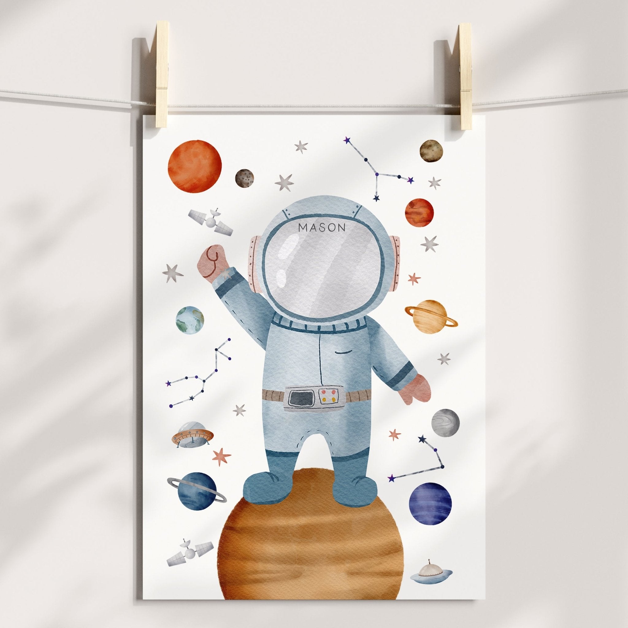 Space Nursery Wall Art Prints | Alphabet | Numbers | Astronaut – The ...