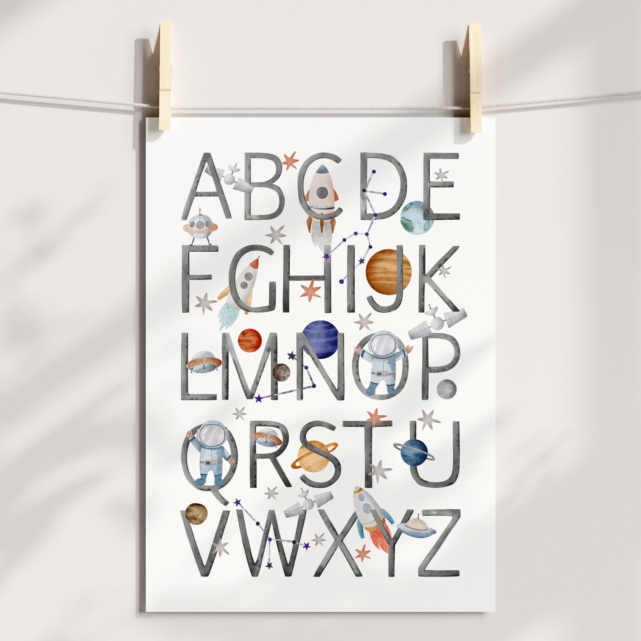 Space Nursery Wall Art Prints | Alphabet | Numbers | Astronaut – The ...