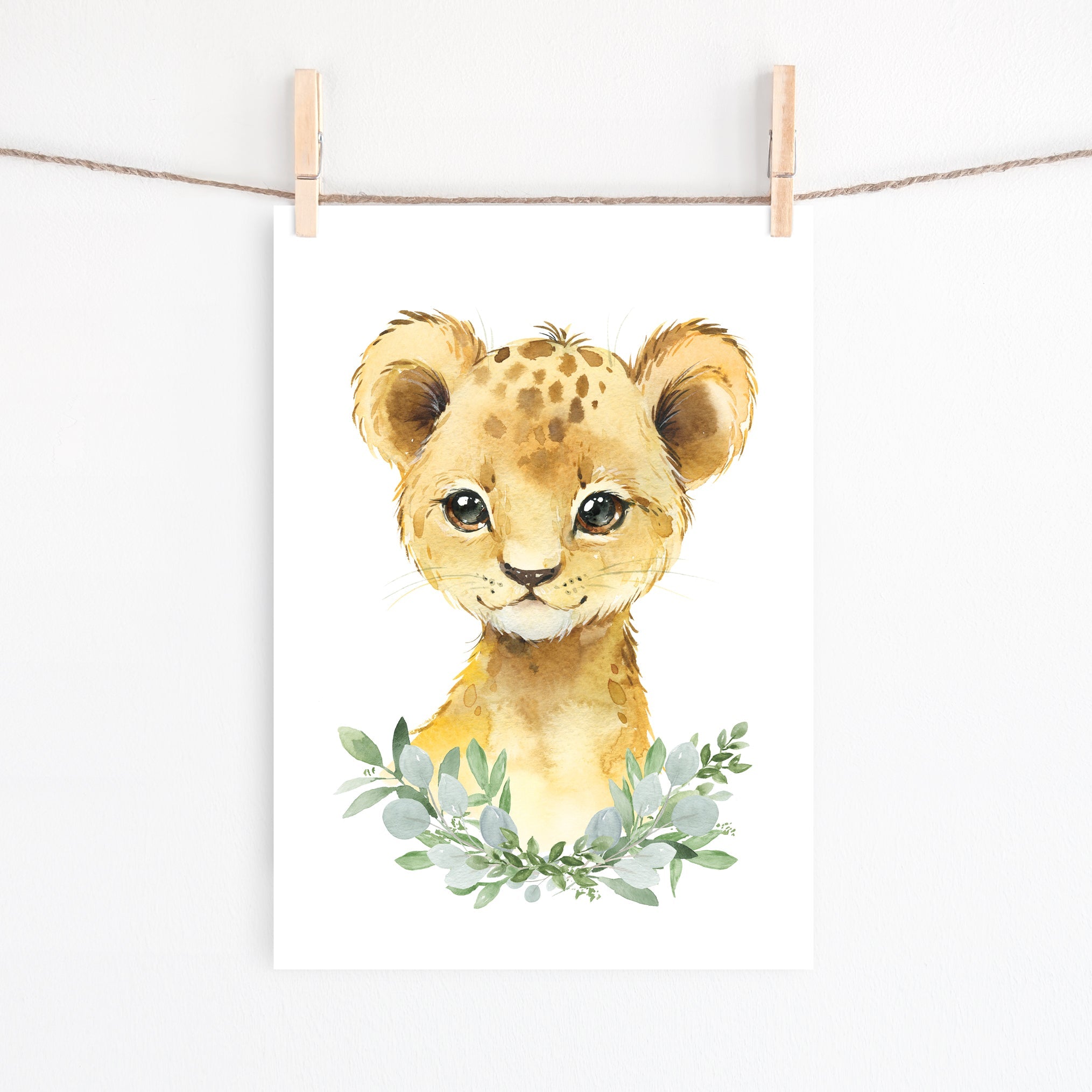 Lion Cub Nursery Print | Safari & Jungle Animal Wall Art | The Kids ...