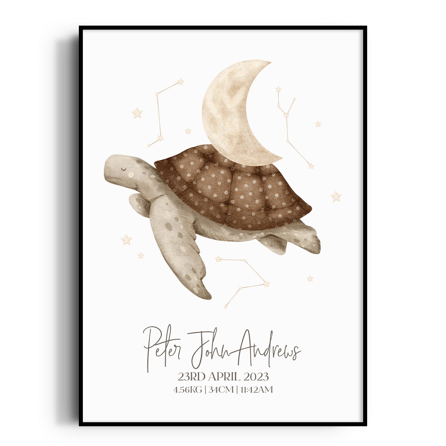 Ocean Nursery Wall Art | Sea Turtle Birth Print | The Kids Print Store ...