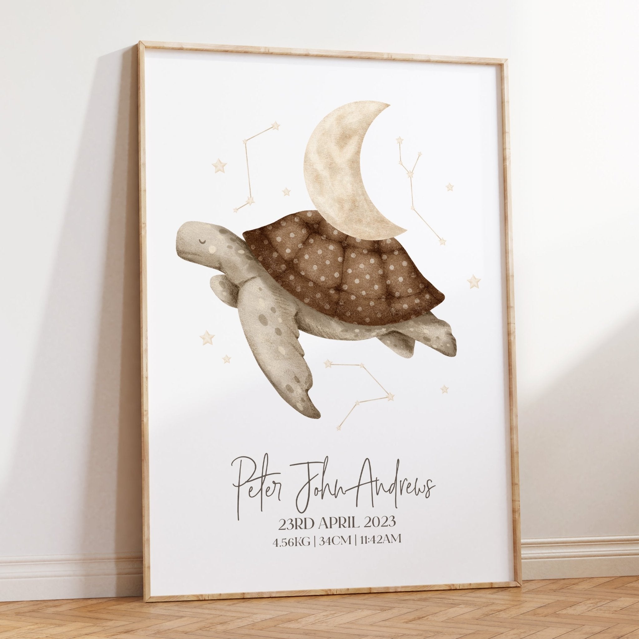 Ocean Nursery Wall Art | Sea Turtle Birth Print | The Kids Print Store ...