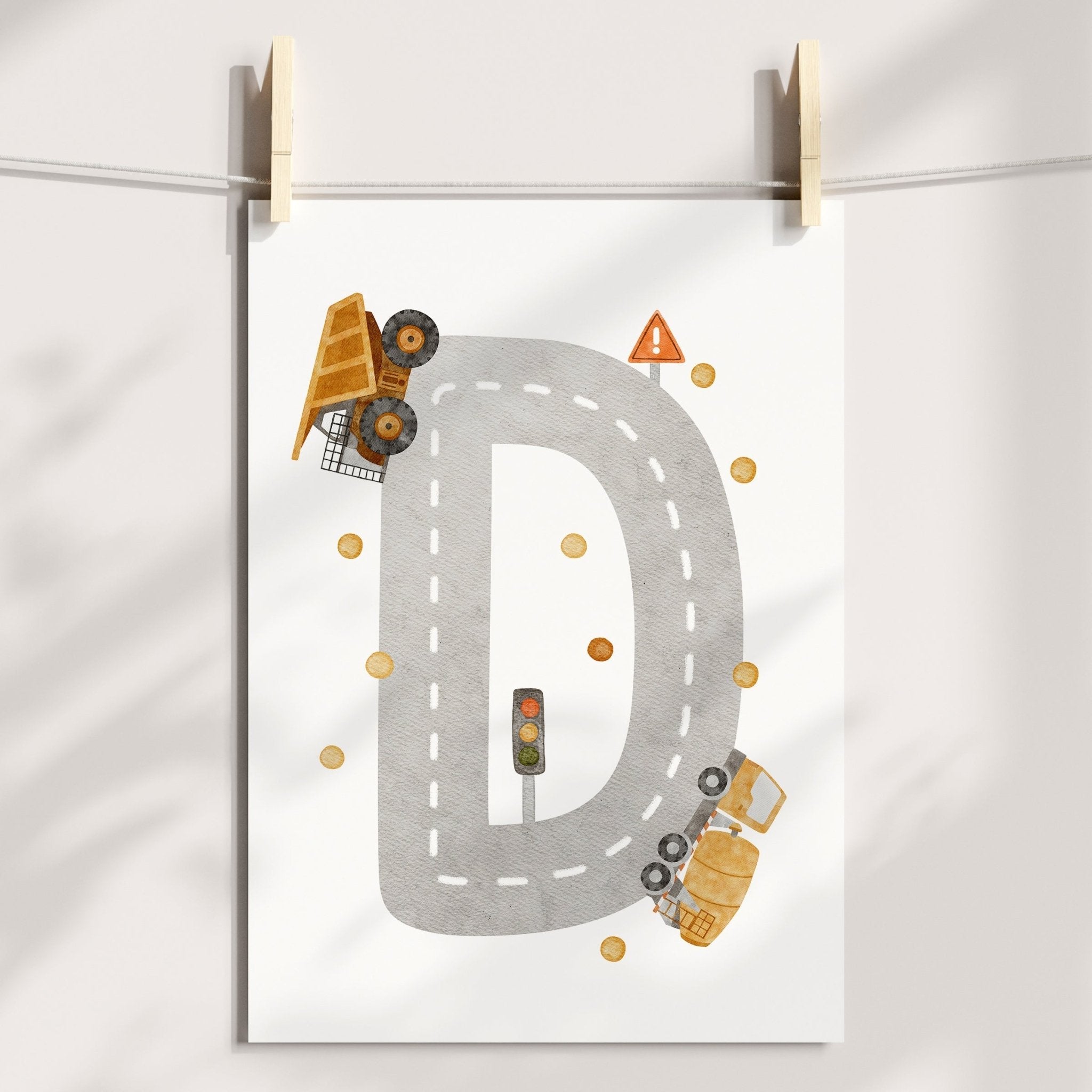 Construction Vehicles & Trucks | Name Nursery Prints | Transport ...