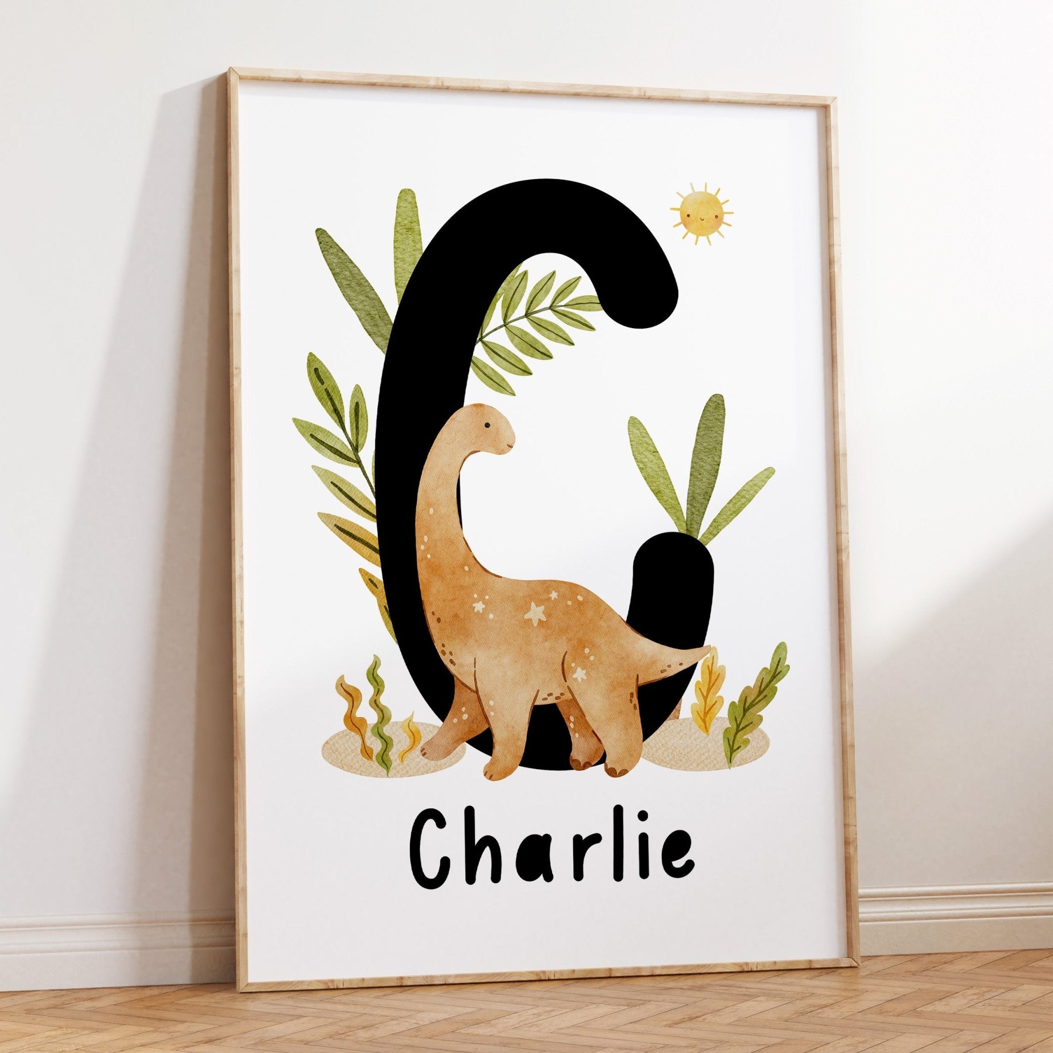 Dinosaur Wall Art | Boys Personalised Dinosaur Name Print – The Kids ...