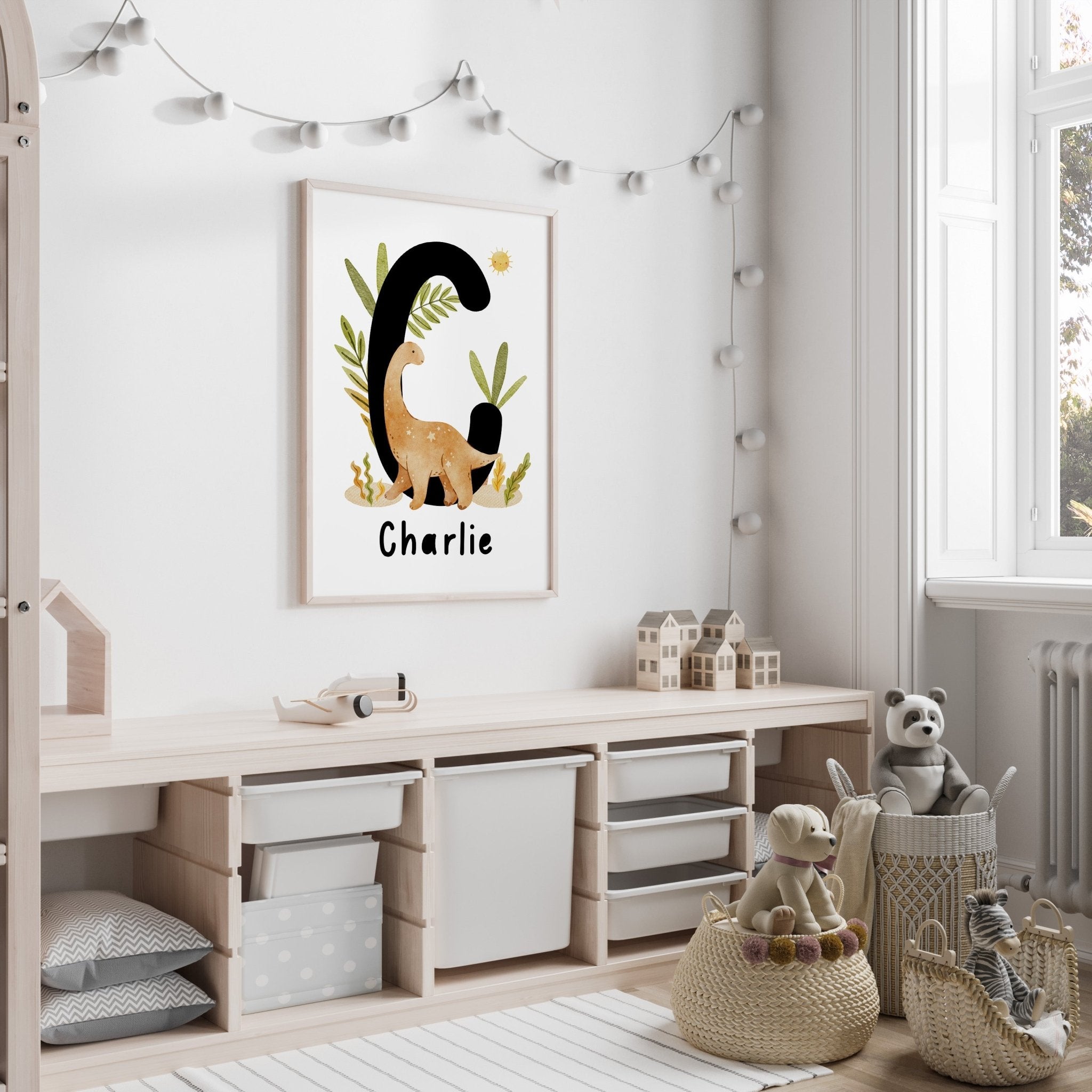 Dinosaur Wall Art | Boys Personalised Dinosaur Name Print – The Kids ...