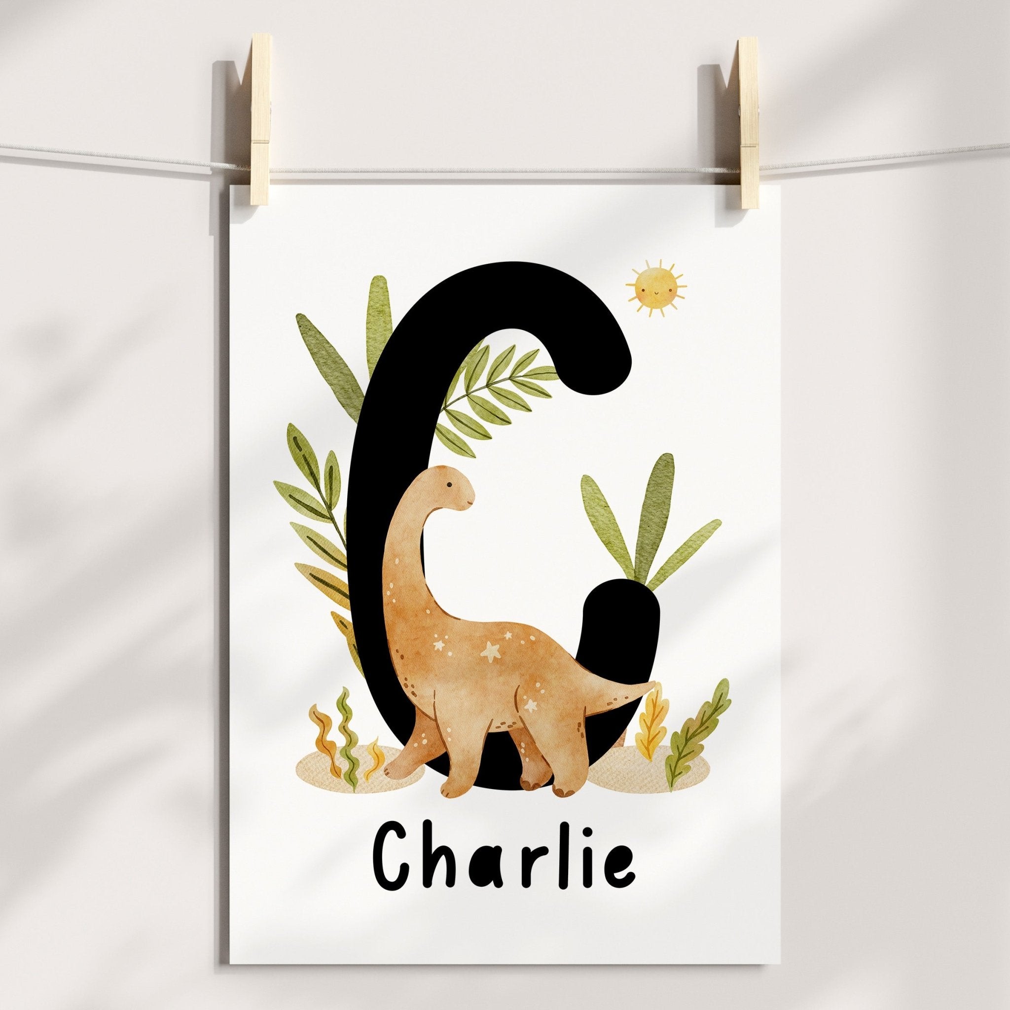 Dinosaur Wall Art | Boys Personalised Dinosaur Name Print – The Kids ...