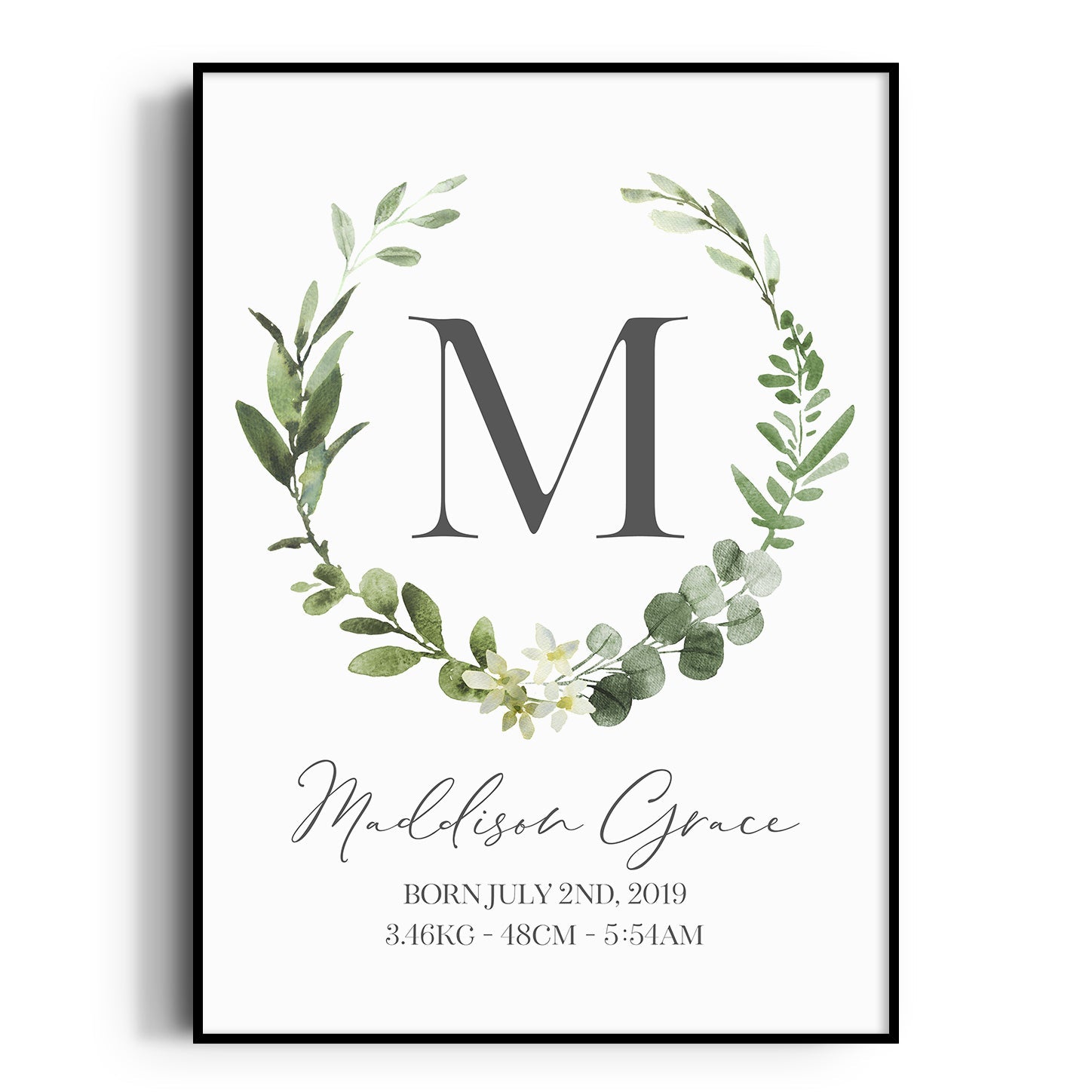 Birth Details Print | Neutral Nursery | Girls Wall Art – The Kids Print ...