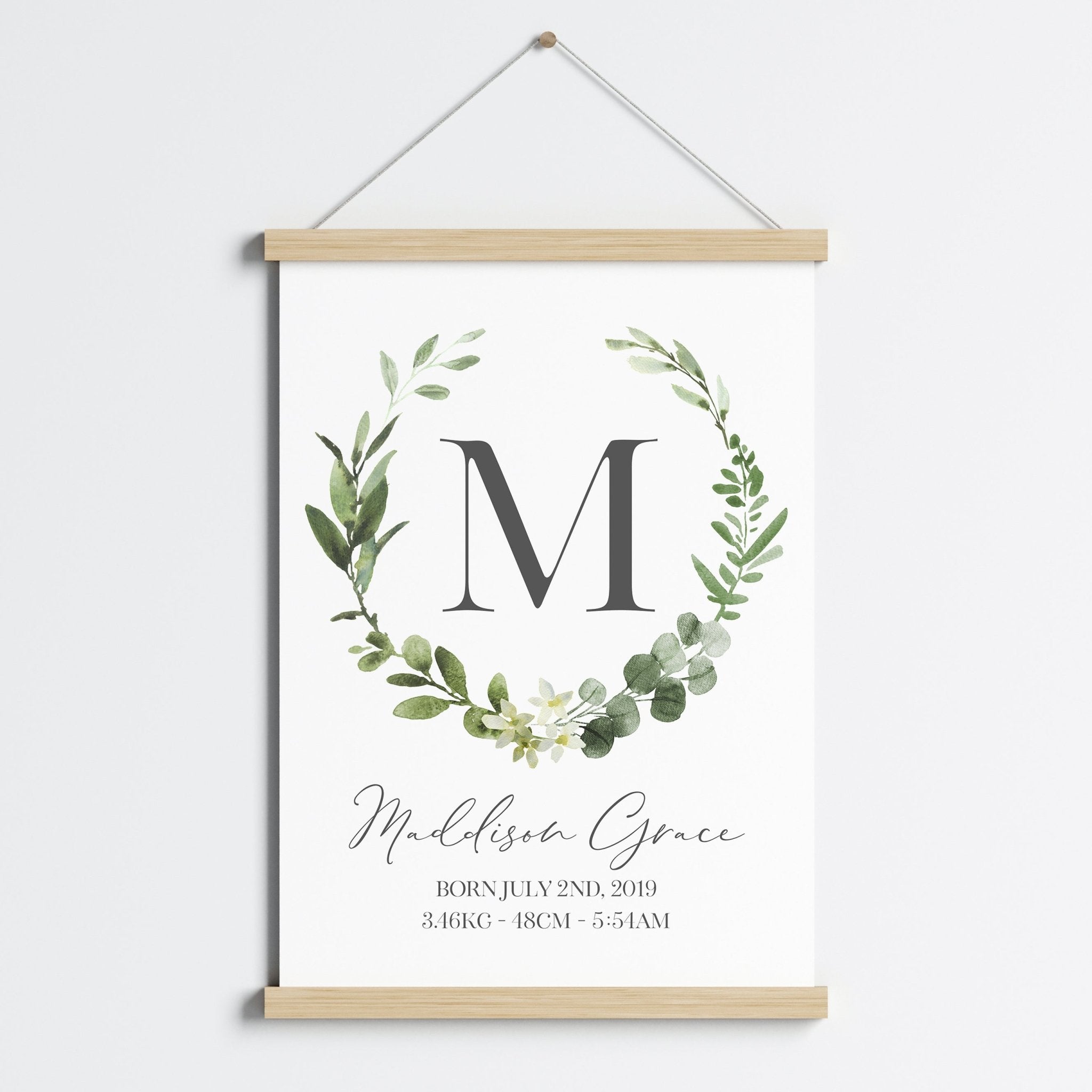 Birth Details Print | Neutral Nursery | Girls Wall Art – The Kids Print ...